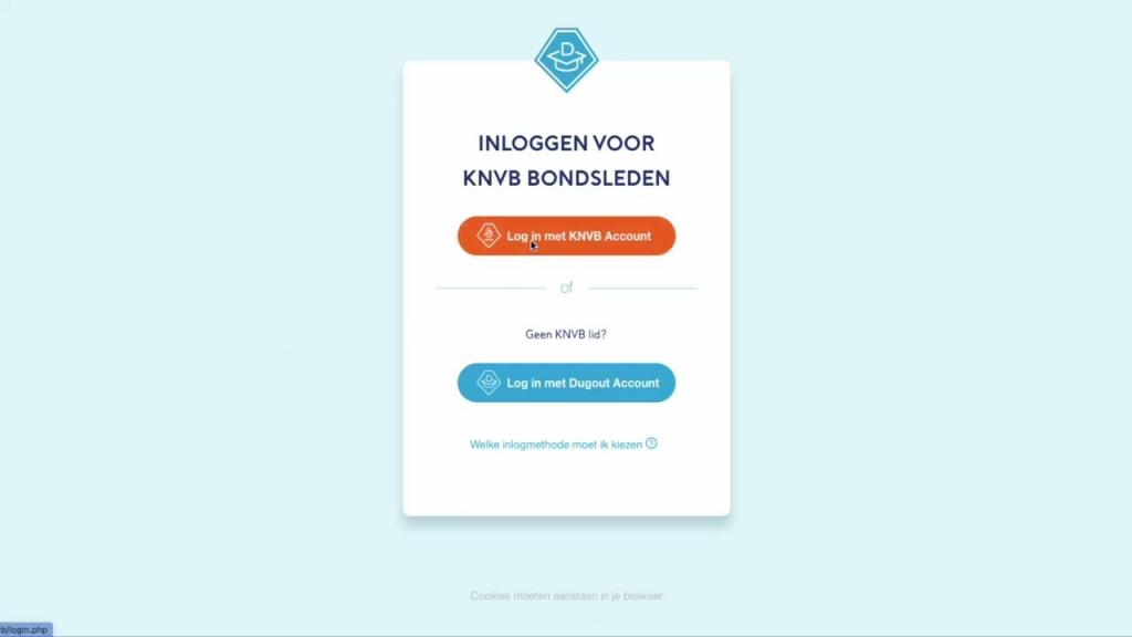 Inloggen op Dugout | KNVB