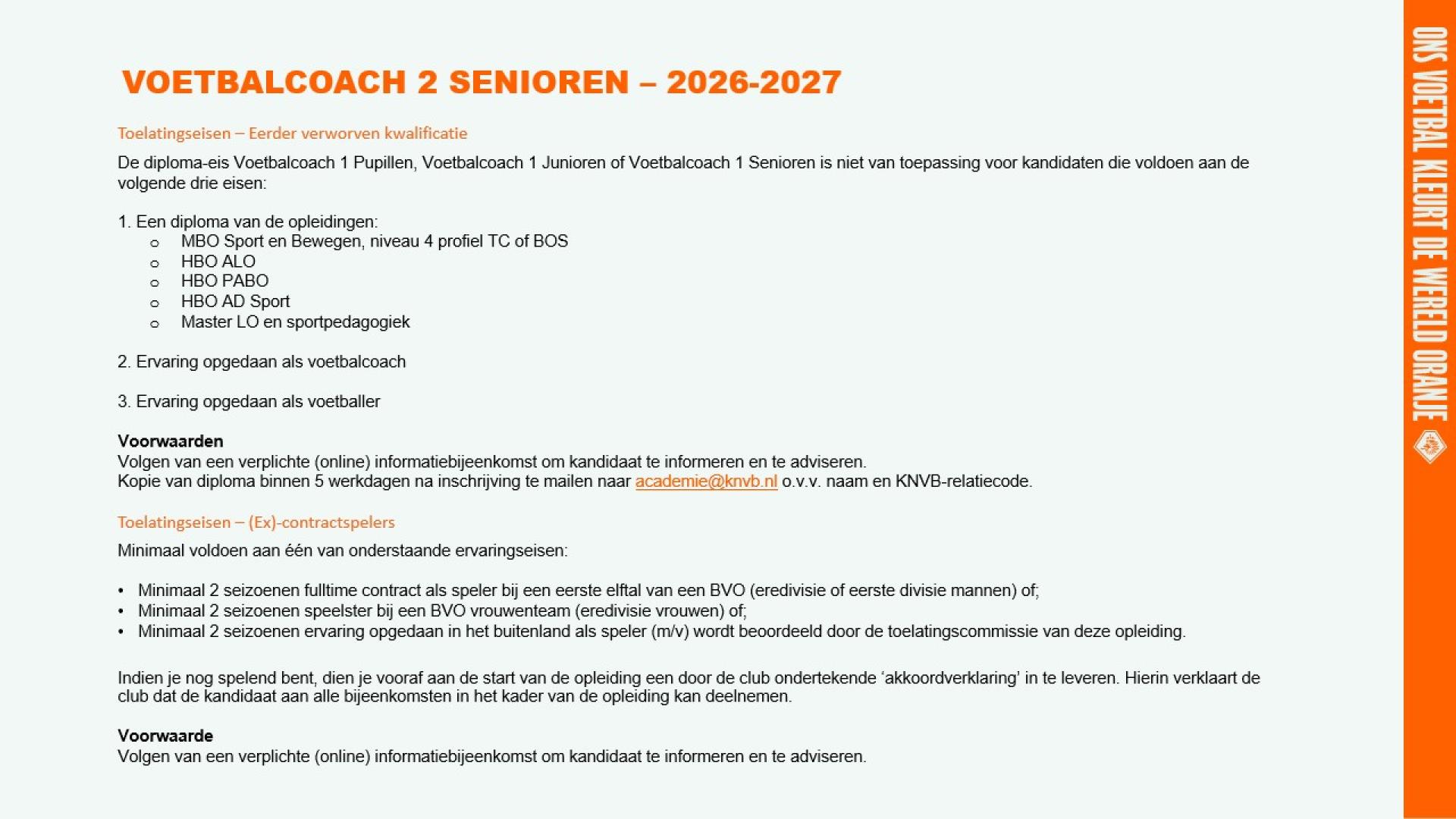 Voetbalcoach 2 Senioren | KNVB