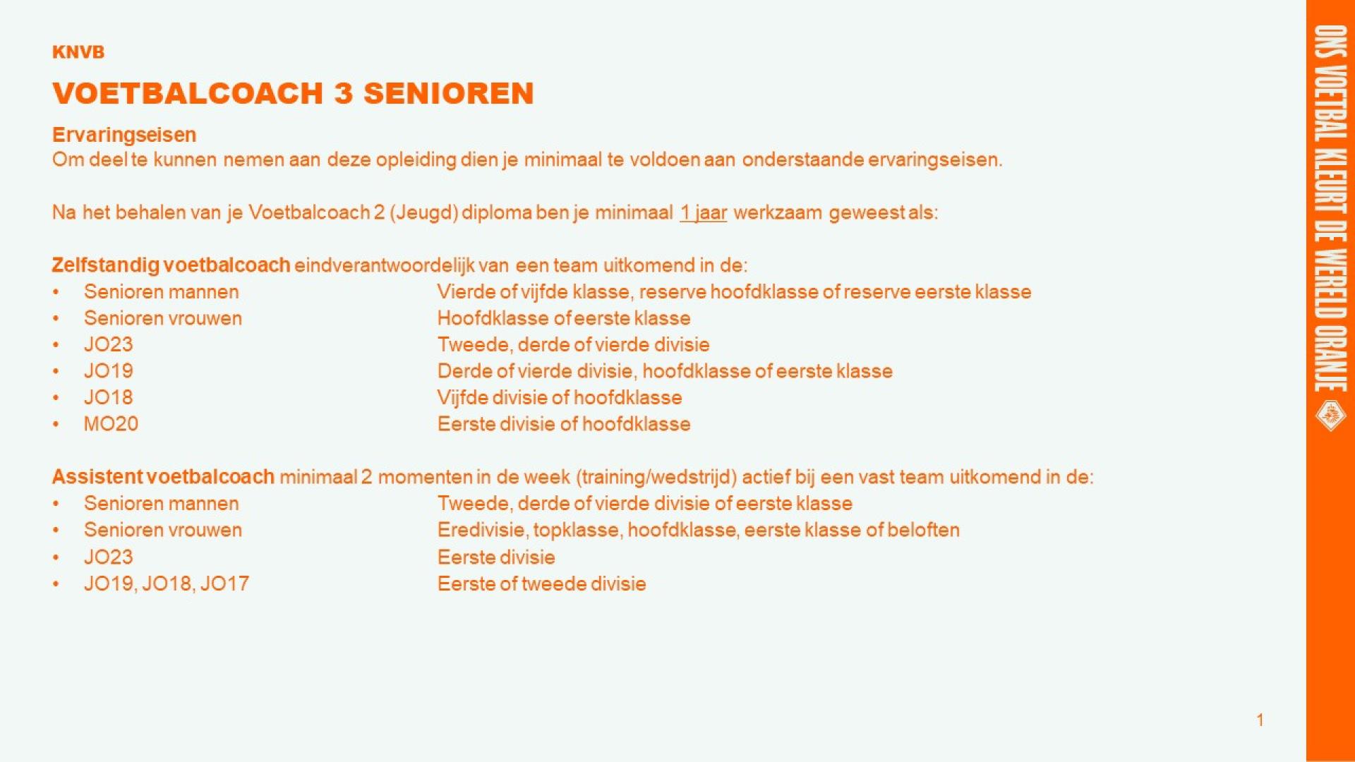 Voetbalcoach 3 (Jeugd) op een onderwijsinstelling | KNVB