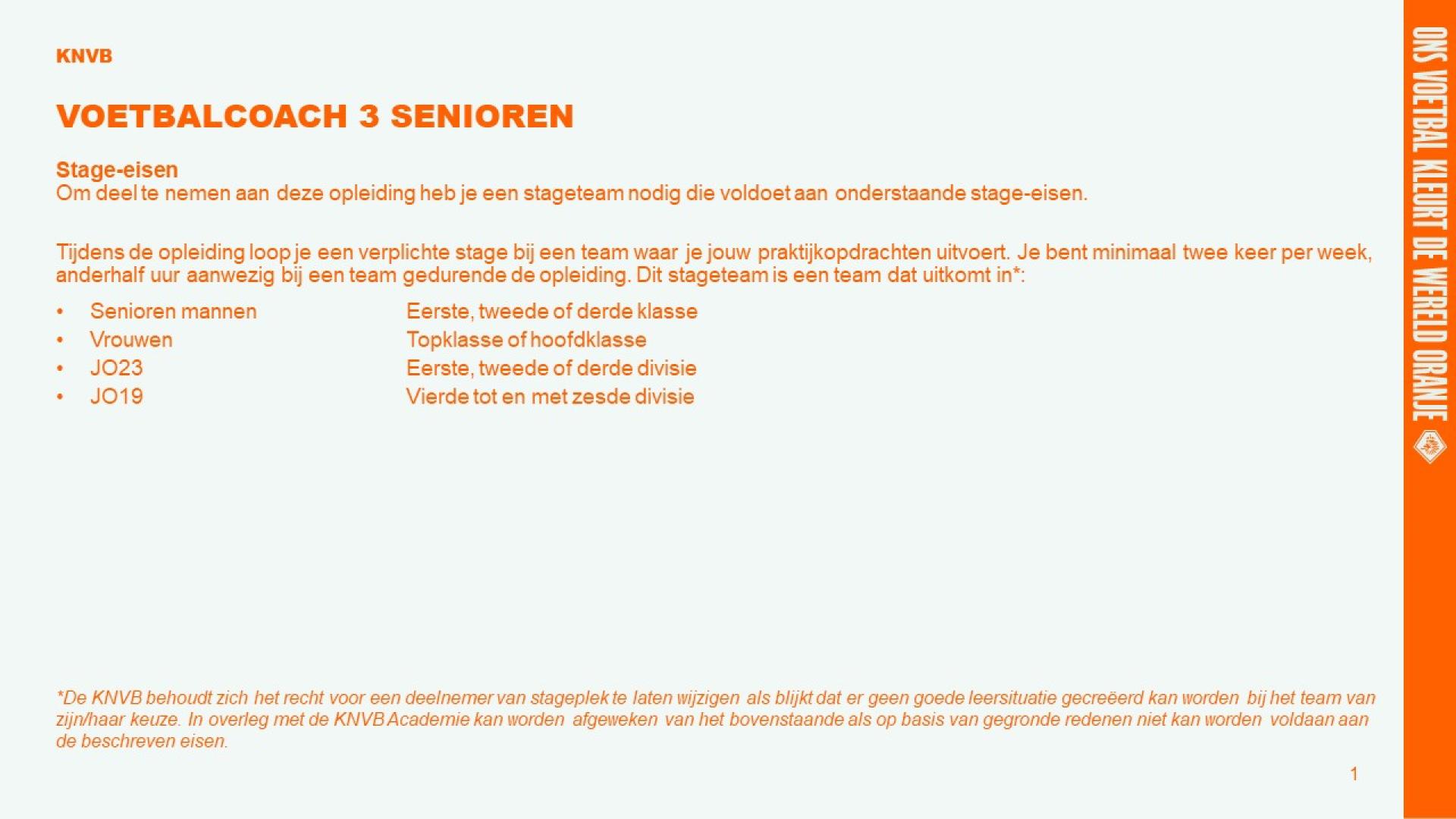 Voetbalcoach 3 (Jeugd) op een onderwijsinstelling | KNVB